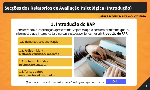 M3 - Modelos, Estrutura e Secções dos RAP - Secções (Introdução)