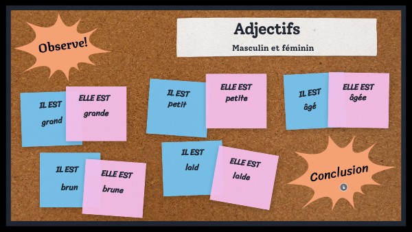 Le féminin des adjectifs... | Genially