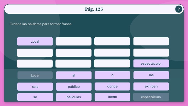 PUT THE WORDS IN ORDER | Genially