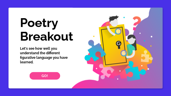 Small Group Review: Poetry Breakout Game | Genially