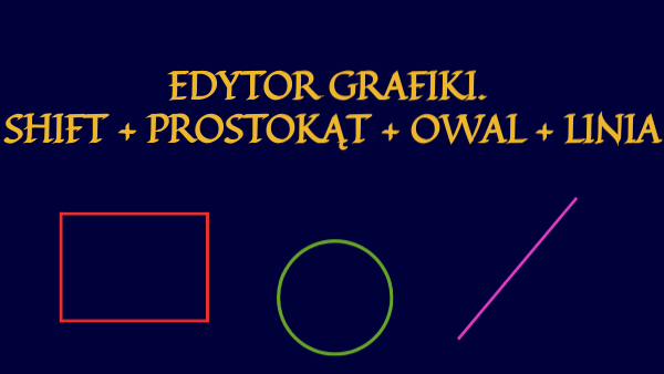 Edytor grafiki. Shift + prostokąt + owal + linia. | Genially