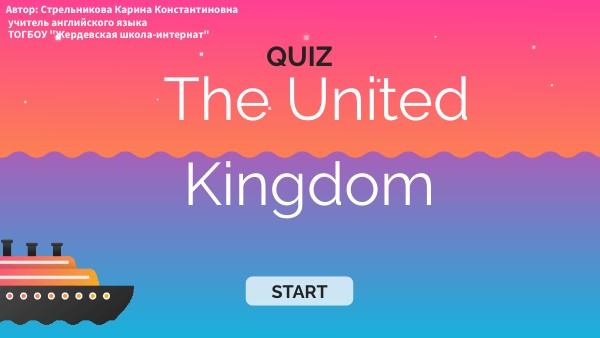 Quiz The United Kingdom by Strelnikova Karina | Genially