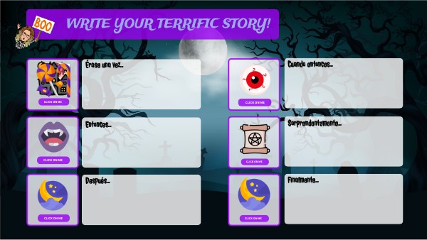 story cubes Halloween | Genially