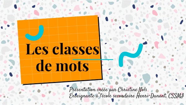 Les classes de mots