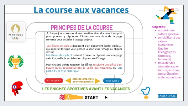 La course aux vacances - équipe EPS09 | Genially