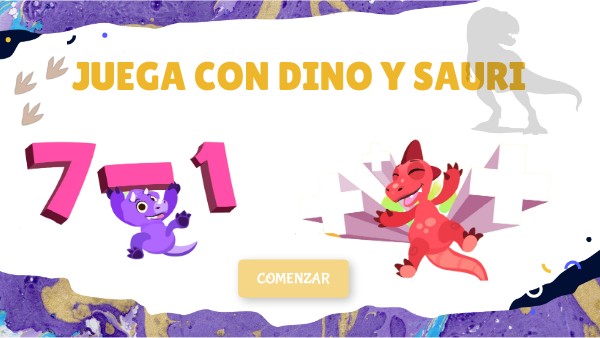 JUGANDO CON SUMAS Y RESTAS CON DINO Y SAURI