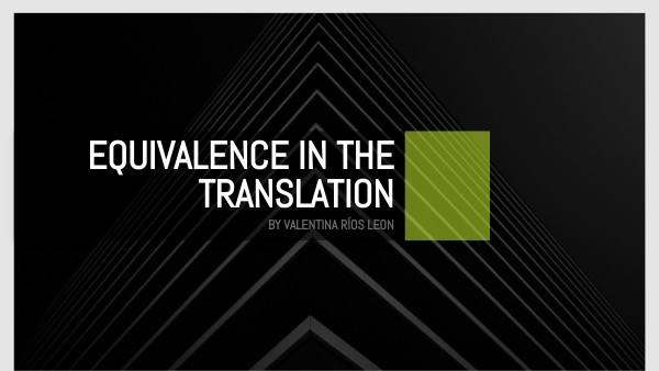 EQUIVALENCE IN THE TRANSLATION