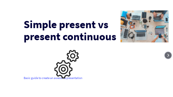 Simple present vs Present continuous | Genially