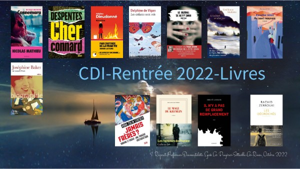 CDI Rentrée 2022. Livres | Genially