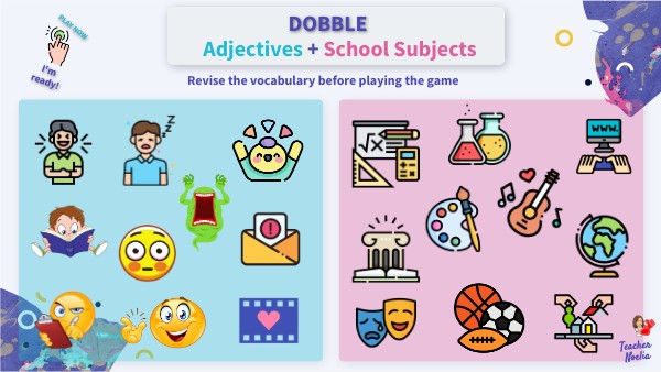 DOBBLE - Adjectives + School subjects