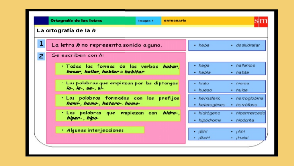 uso de la h | Genially