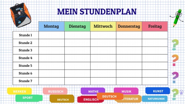 Mein Stundenplan | Genially