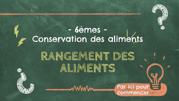 6èmes - Tableau rangement aliments | Genially