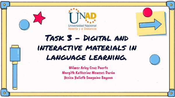 Task 3 - Digital and interactive materials in language learning. | Genially
