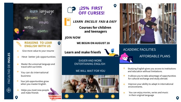 TRÍPTICO CURSO INGLES | Genially