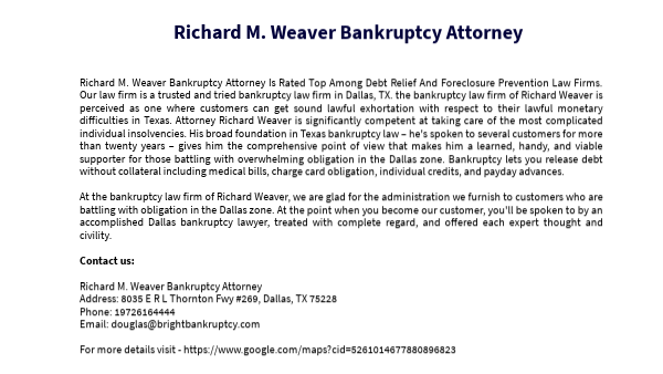Richard M. Weaver Bankruptcy Attorney