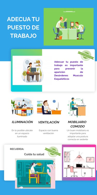 TIPS DME- ADECUA TU PUESTO DE TRABAJO | Genially