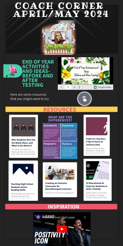 April 23 Coach Corner