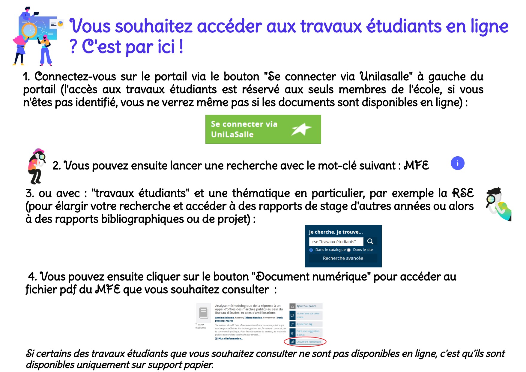 Procédure travaux étudiants | Genially