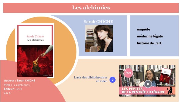 Booktubes 2023 #8 - Les alchimies | Genially