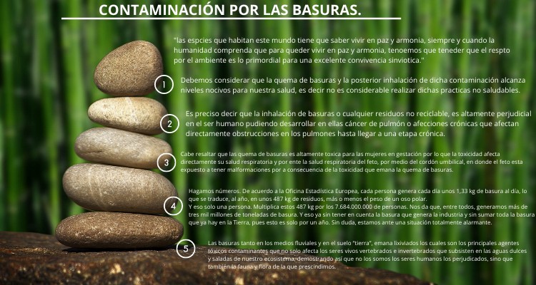 contaminación por basuras.