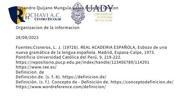 Organizacion de la informacion ADA 01 | Genially