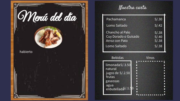 MENÚ DEL DÍA | Genially