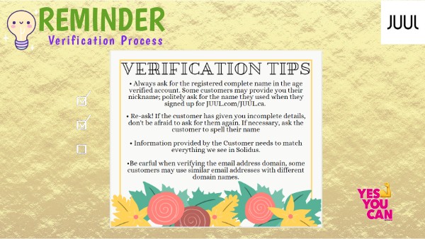 Reminder- Verification Process | Genially