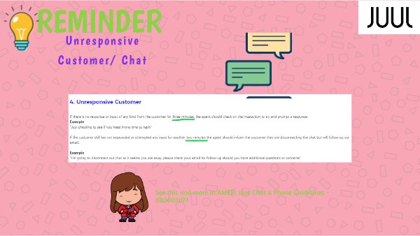 Reminder- Unresponsive Customers Chat | Genially