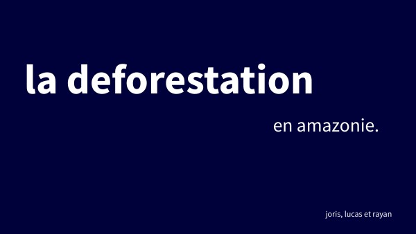 la deforestation en amazonie