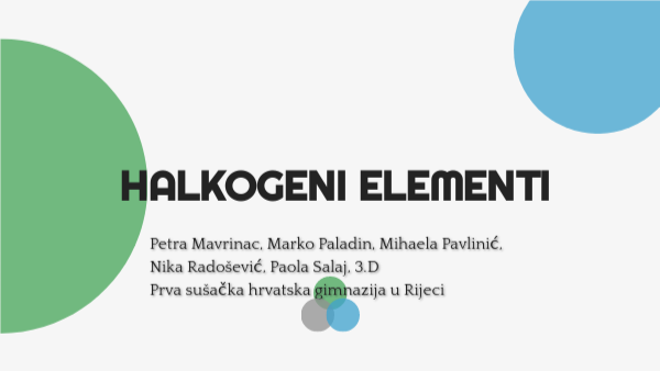 Halkogeni elementi | Genially