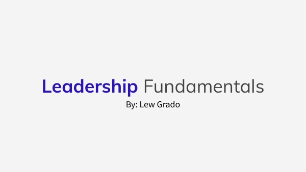 Leadership Fundamentals