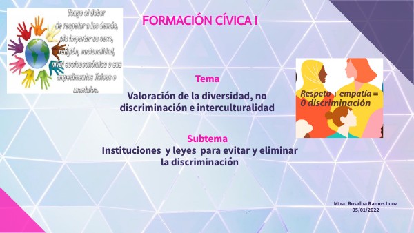 INSTITUCIONES Y LEYES PARA EVITAR Y ELIMINAR LA DISCRIMINACIÓN | Genially