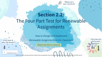 2.2 Four Part Test Renewable Assignments