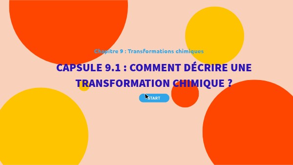 Capsule 9.1 : Décrire une transformation chimique | Genially