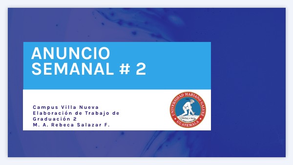 Anuncio semanal # 2