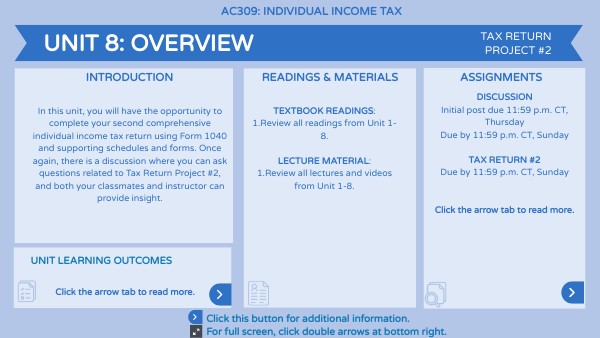 AC309: Unit 8 Overview