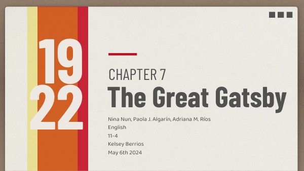 The great gatsby chapter 7