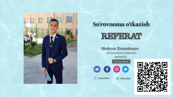 So'rovnoma o'tkazish