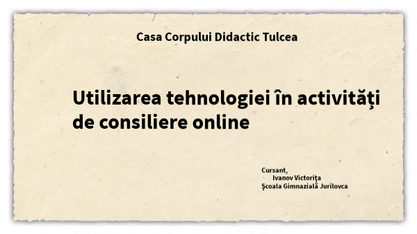 Utilizarea tehnologiei în activități de consiliere | Genially