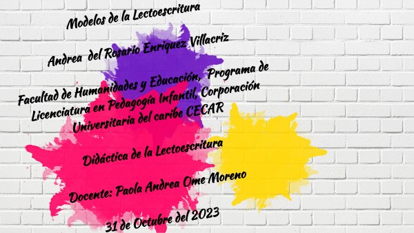 MODELOS DE LA LECTOESCRITURA