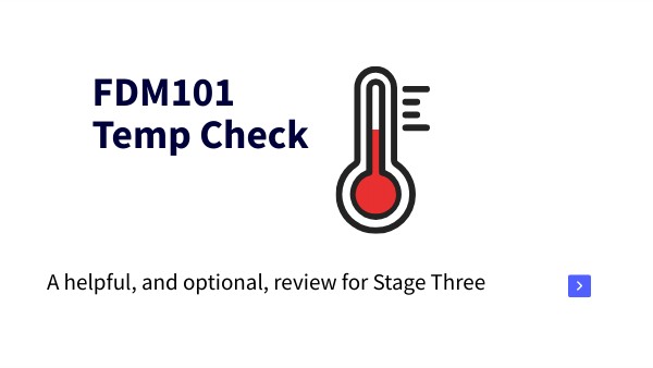 FDM101 S3 Temp Check