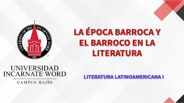 LIT LAT I - EL BARROCO