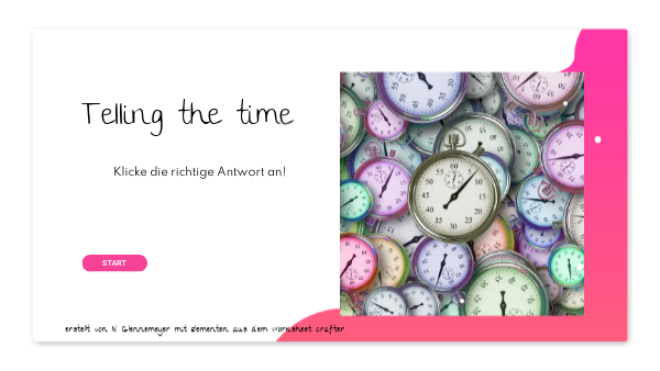 Telling time - Click the right answer | Genially