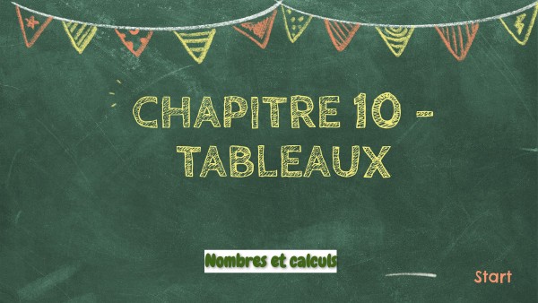 Chapitre 10 - Tableaux