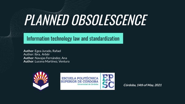 PLANNED OBSOLESCENCE | Genially