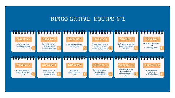 BINGO GRUPAL | Genially