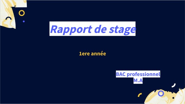 Rapport de stage | Genially