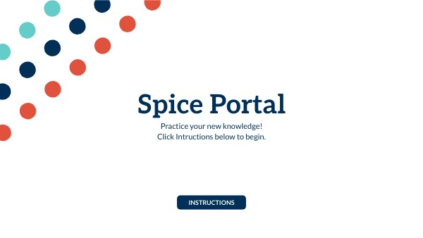 Spice Portal Training Practice