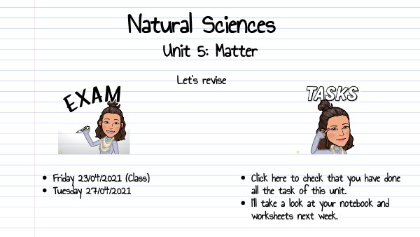 Unit 5: Matter | Genially